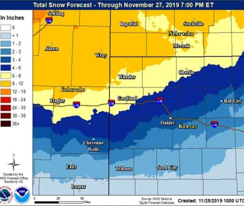 NWS: Up to 6 inches of snow possible in areas of NW Kansas