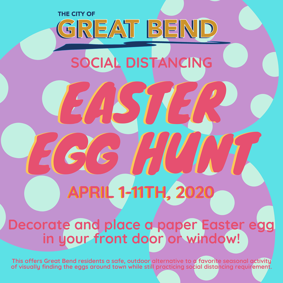 Social distancing Easter Egg hunt in Great Bend