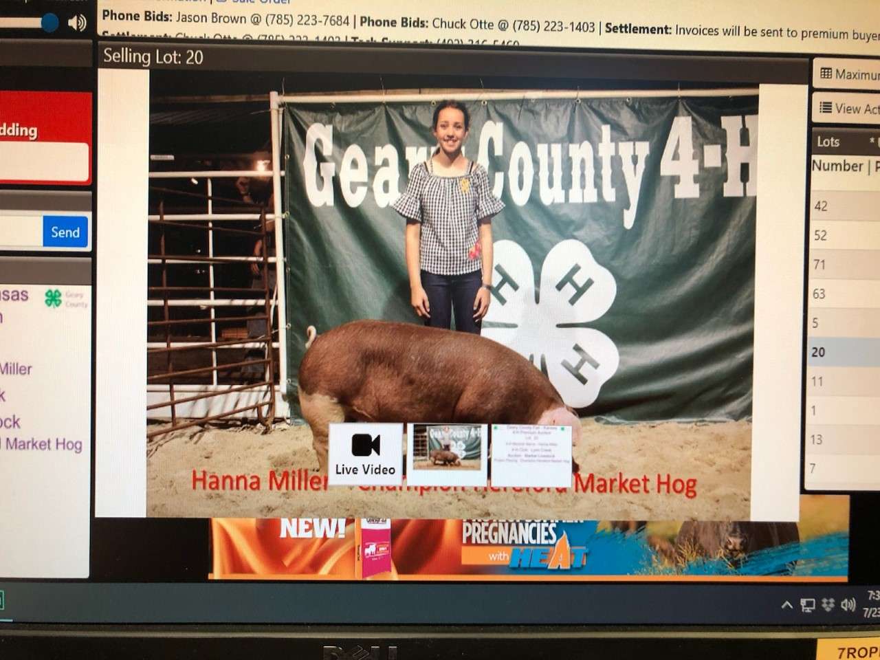4-H Livestock and Project Auction was conducted online in 2020