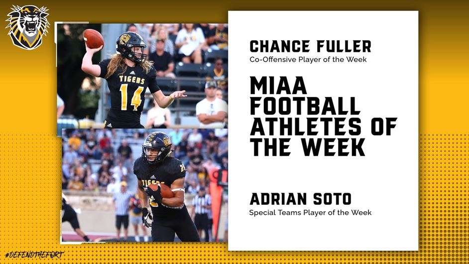 🏈Fuller and Soto Named MIAA Football Athletes of the Week