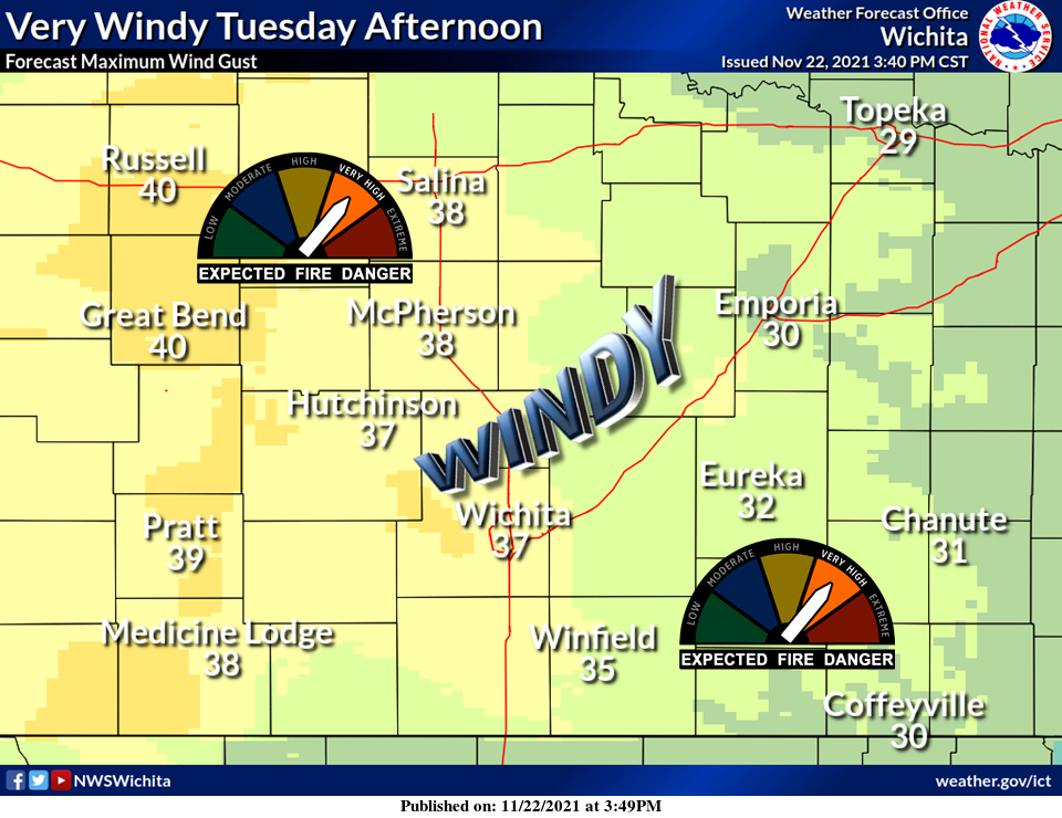 NWS: Windy, very high grassland fire danger on Tuesday