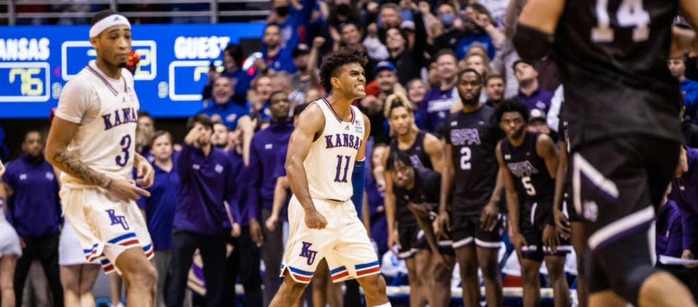 🏀 Martin’s late 3 lifts No. 7 Kansas over Stephen F. Austin
