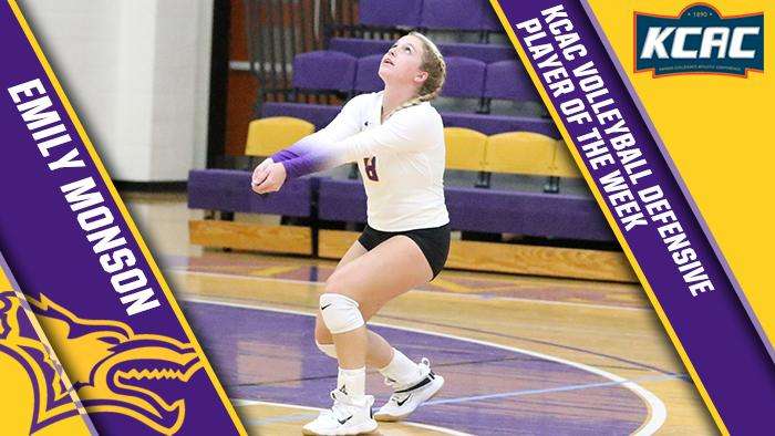 KWU's Monson earns KCAC volleyball weekly honor