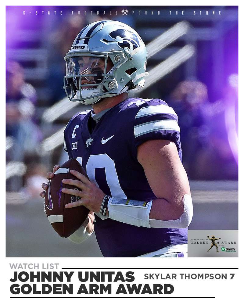 K-State’s Thompson lands on Unitas Golden Arm Award watch list