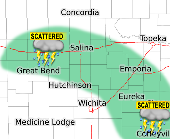 UPDATE: Potential for lightning, brief heavy rain this morning