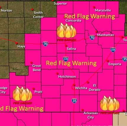 UPDATE: Red flag warnings across most of our area