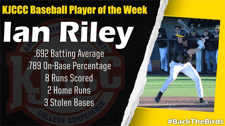 Cloud County's Riley named KJCCC Baseball Player of the Week