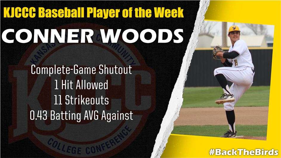 CCCC's Woods named KJCCC Baseball Pitcher of the Week