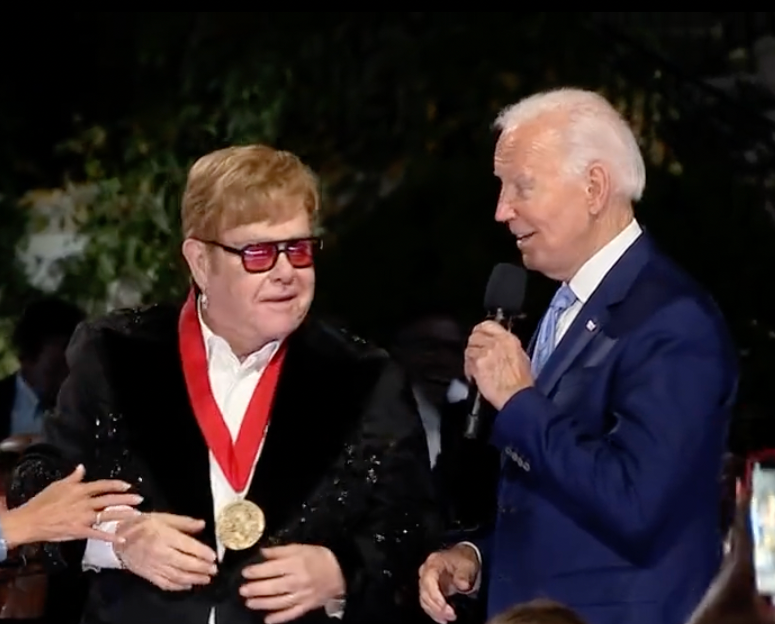Biden surprised Elton John with the National Humanities Medal