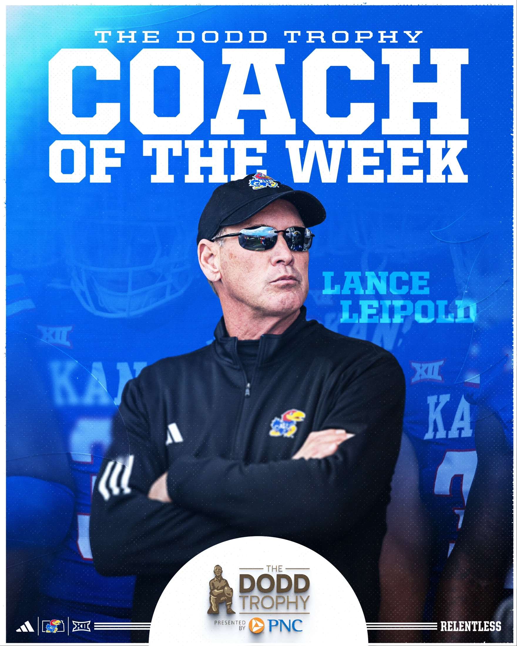 Kansas’ Lance Leipold Named Dodd Trophy Coach of the Week