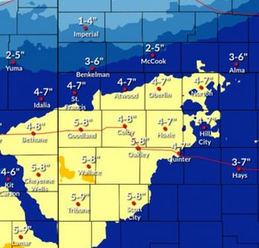 NWS UPDATE: Up to 8 inches of snow possible in Hays