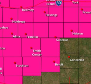 Red flag warning issued for Jewell, Mitchell counties for Friday