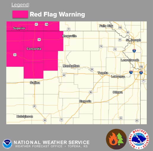 Red flag warnings issued for northern counties in our area