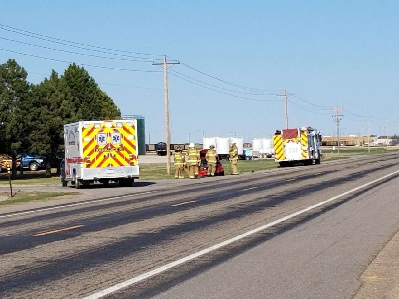 1 transported to hospital following Highway 2 accident near Alliance