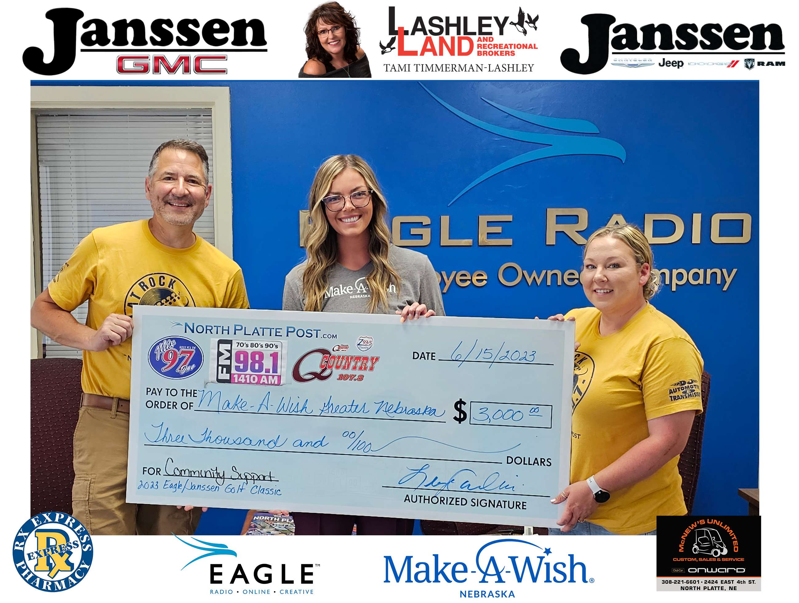Eagle Communications Donates $3,000 to Make-A-Wish Greater Nebraska