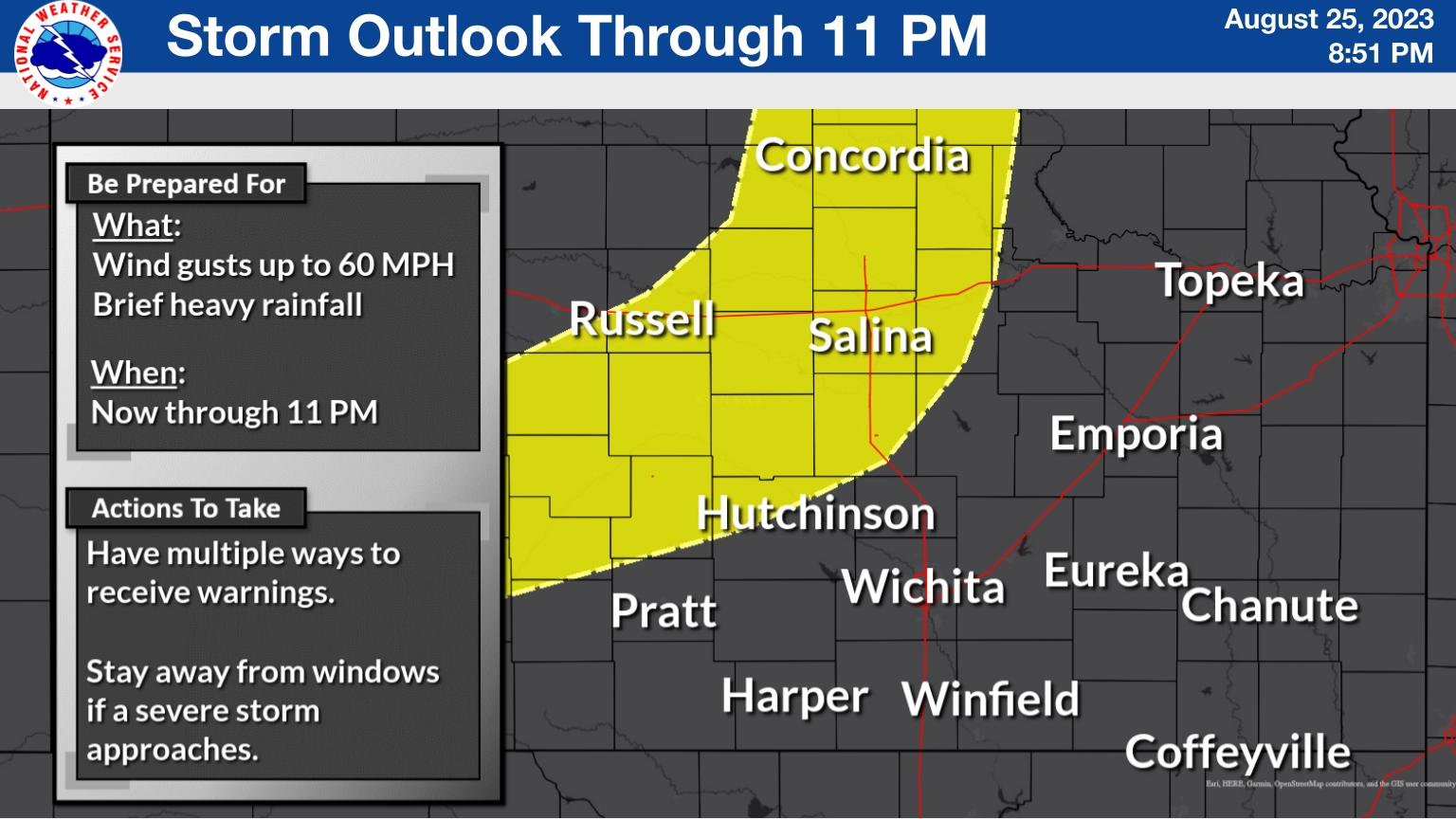 NWS-Wichita: Strong thunderstorms expected this evening