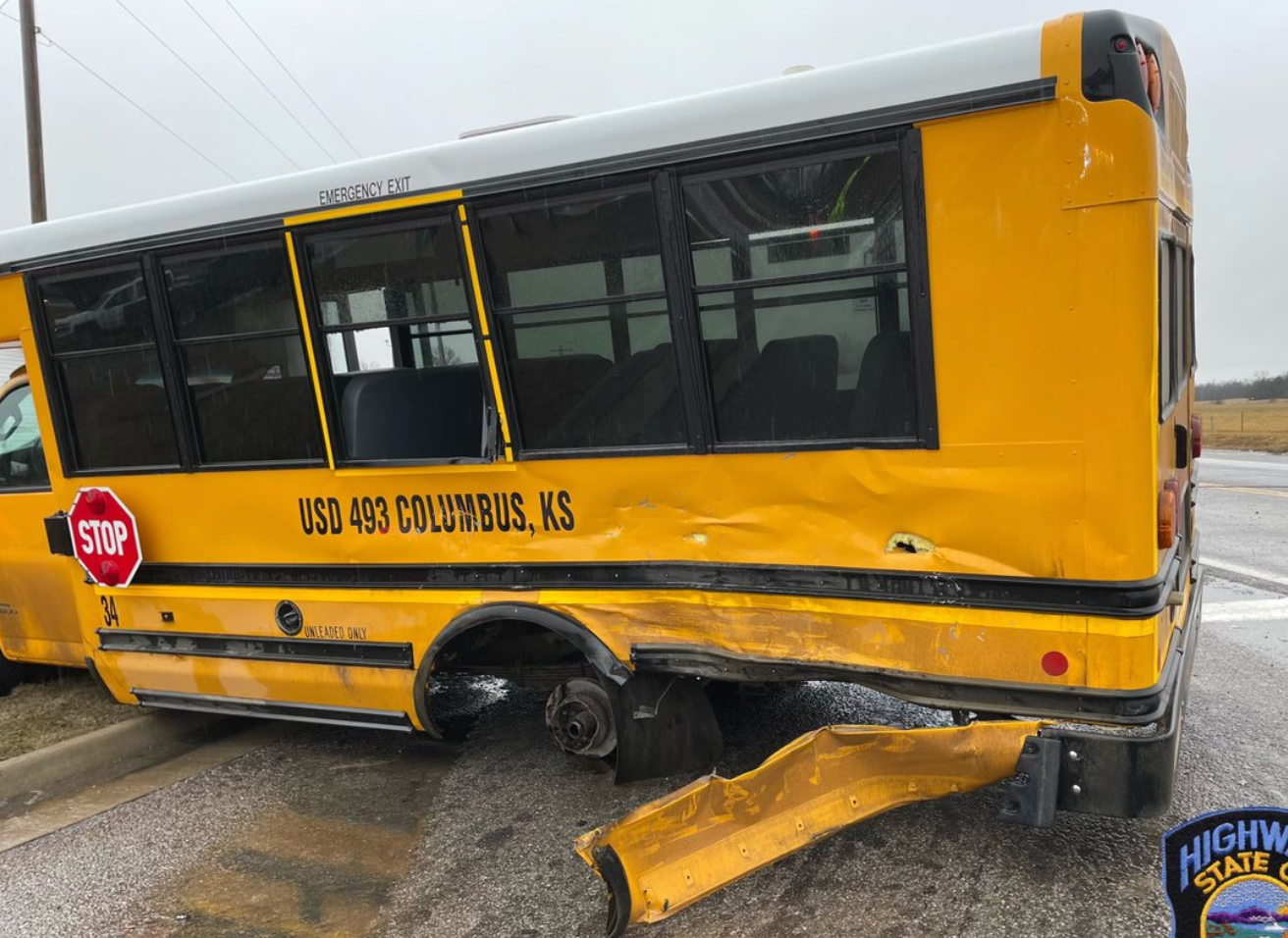 KHP: Distracted driving led to crash with Kansas school bus