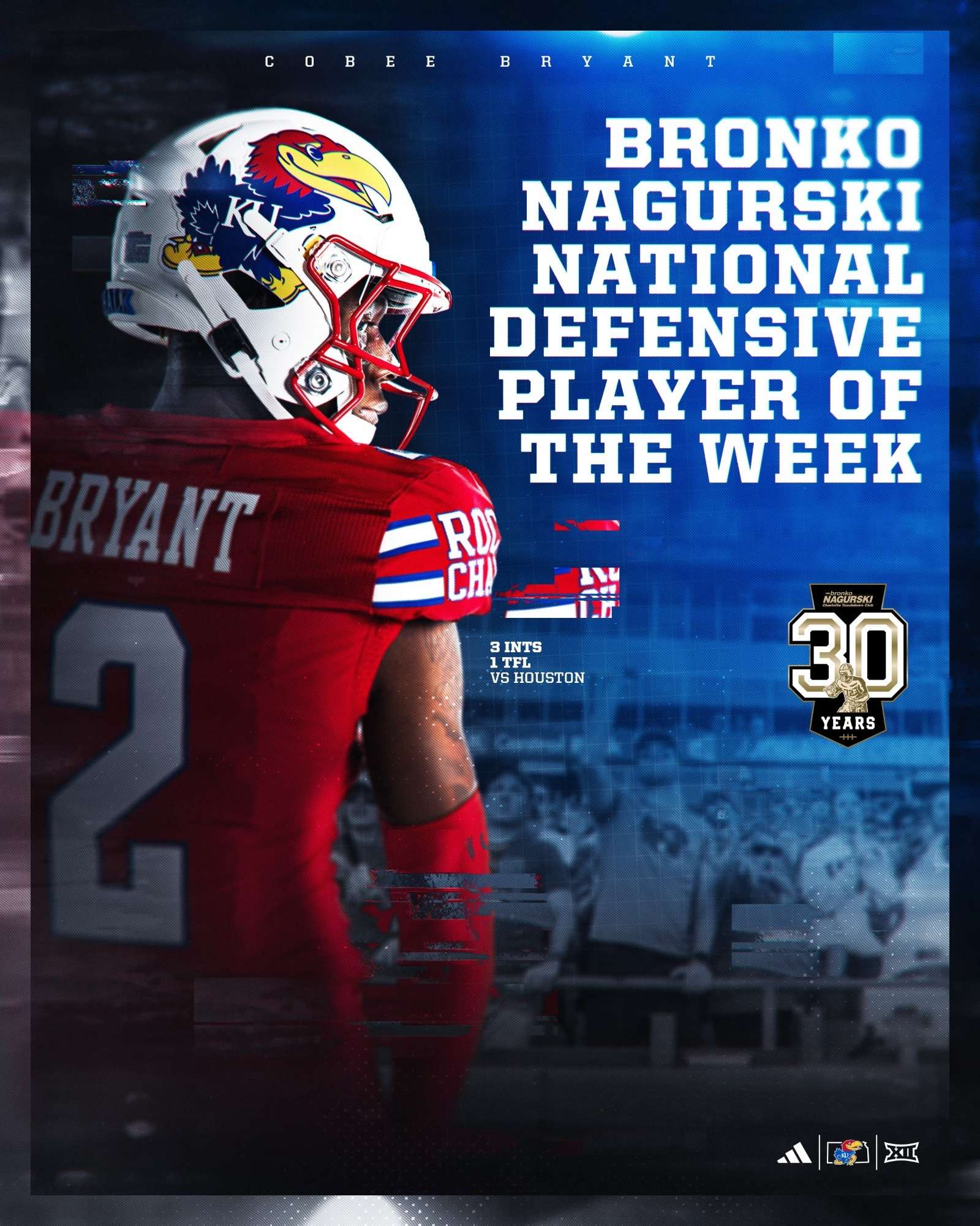Cobee Bryant Named Bronko Nagurski National Defensive Player of the Week