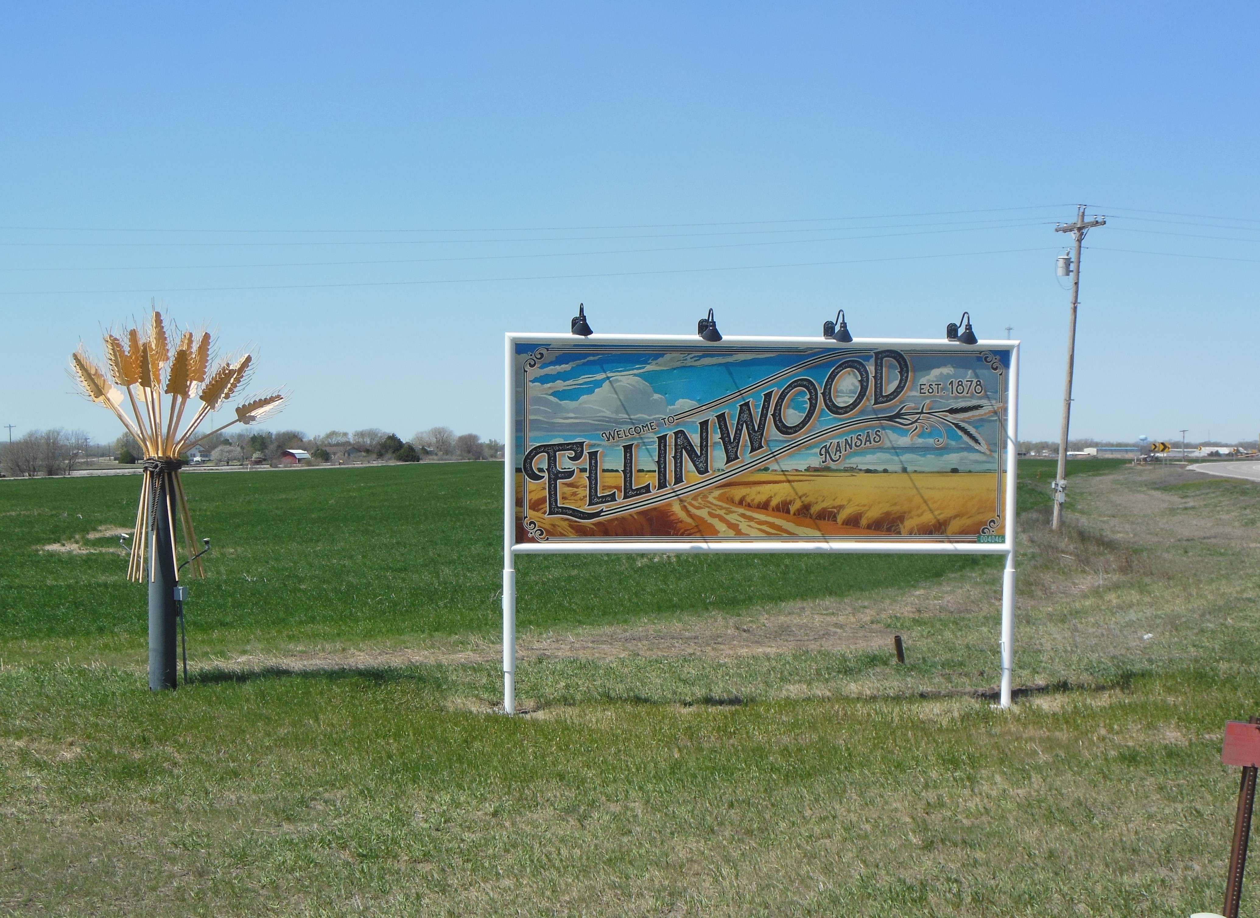 Newly renovated sign welcomes visitors to Ellinwood