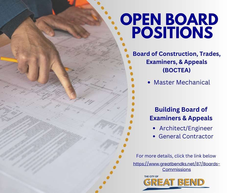 City of Great Bend has open board positions