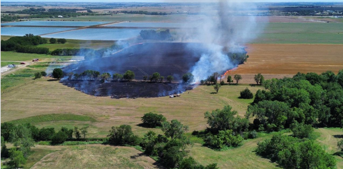 Russell County responds to grass fire Monday