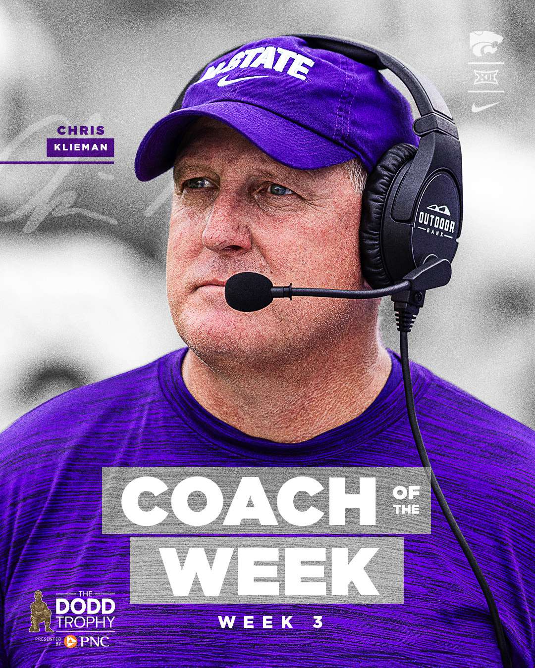 K-State’s Klieman Named Dodd Trophy Coach of the Week