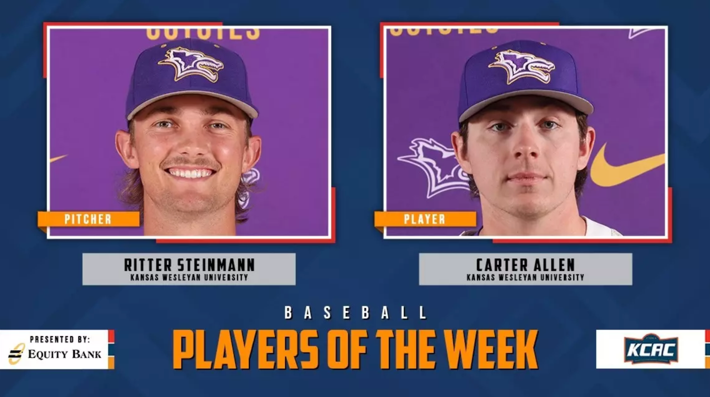 Kansas Wesleyan Sweeps KCAC Baseball Weekly Honors