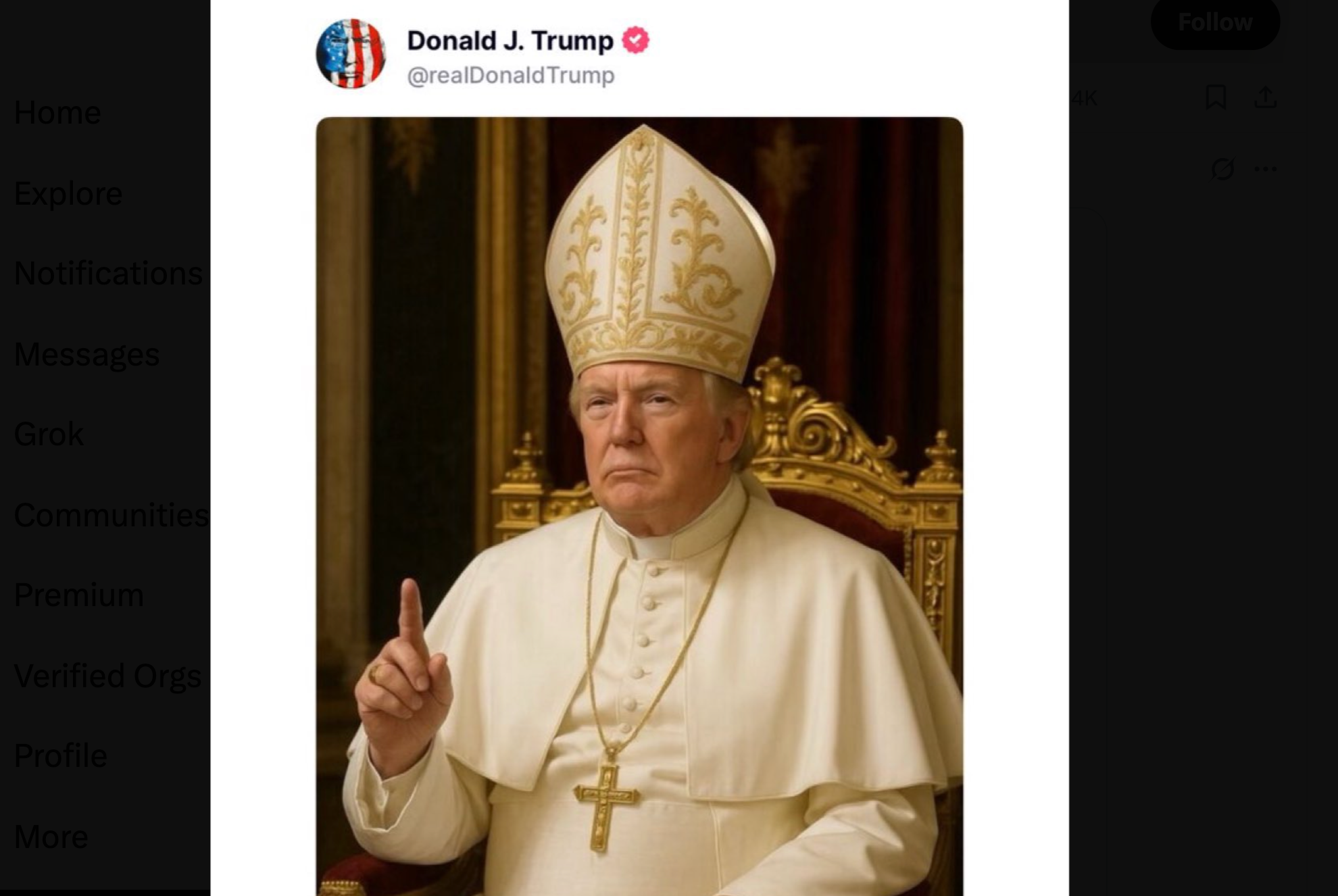 🎥Trump: Catholics loved my joke image as a Pope