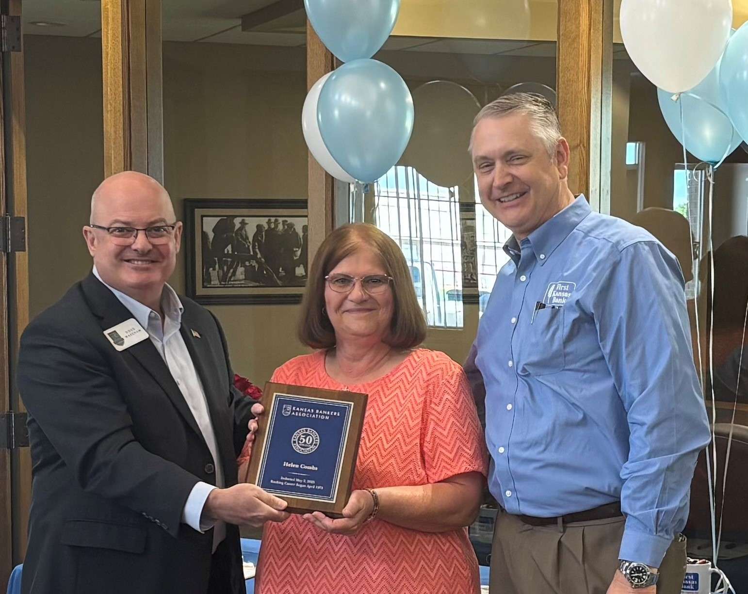 Great Bend's Combs receives prestigious 50 Years in Banking Award