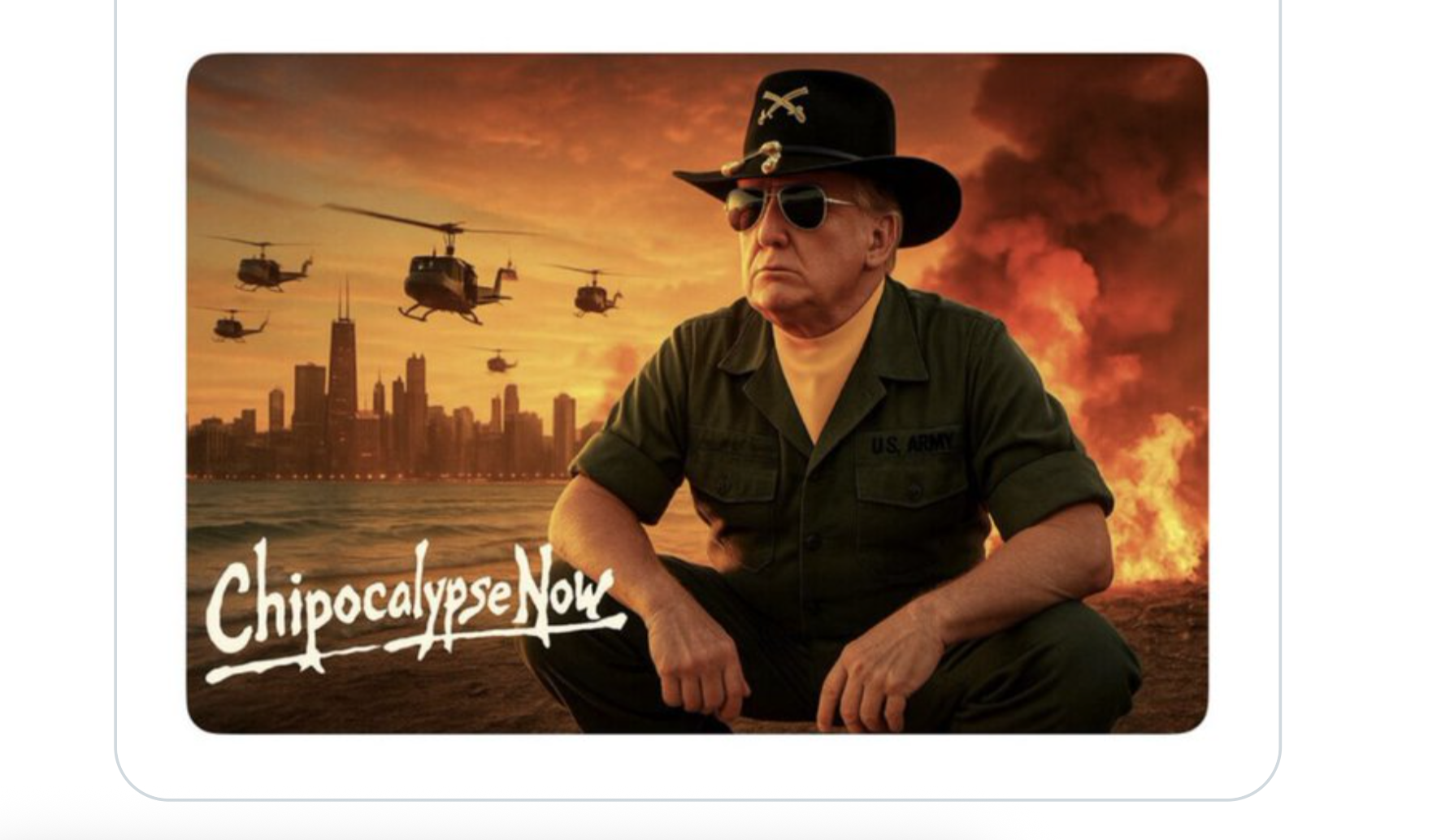 Trump threatens Chicago with 'Apocalypse Now' action