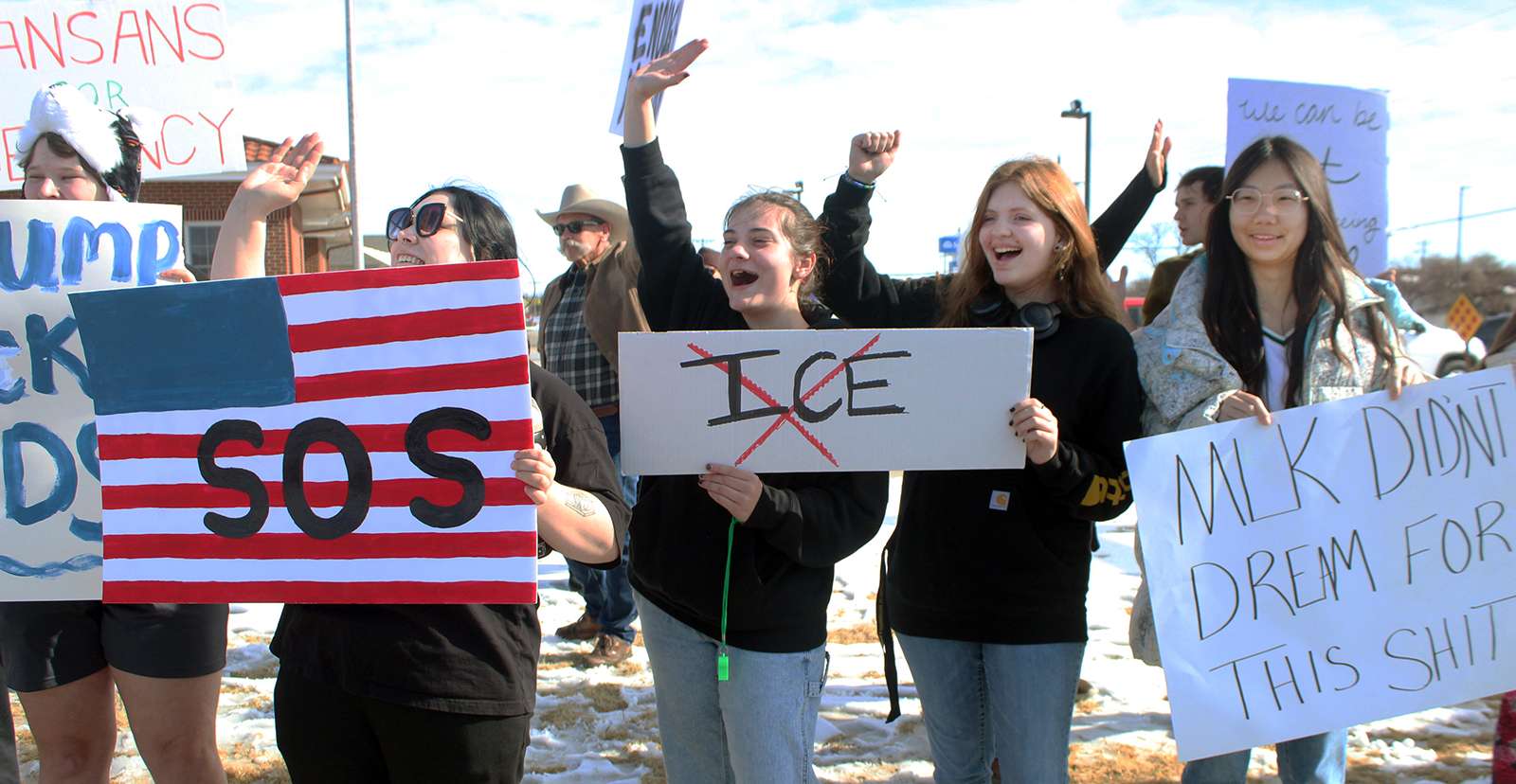 Hays protest sparked by ICE actions in Minneapolis